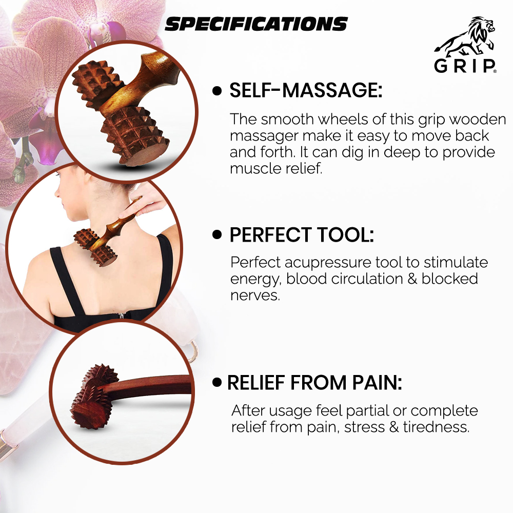 Grip wooden Accupressure Roller