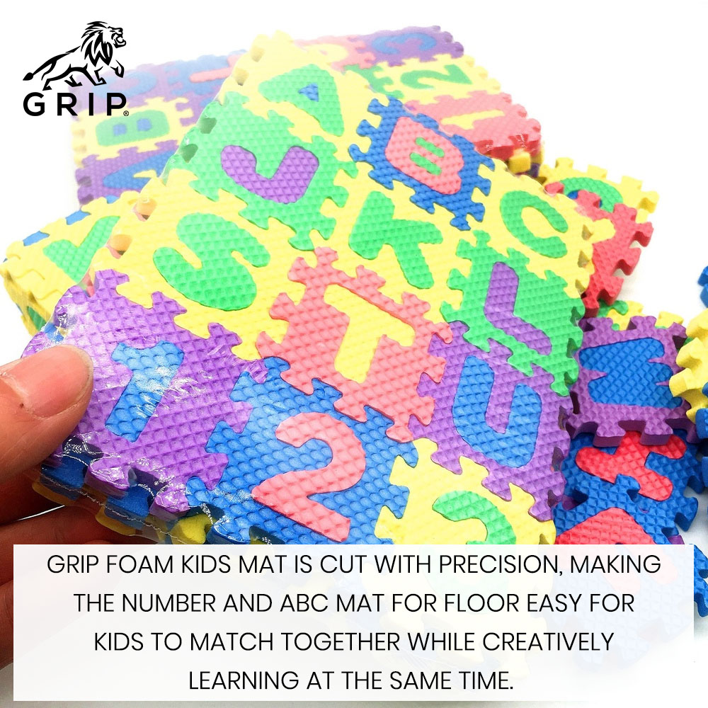 Grip 36 Pcs Foam Interlocking Puzzle Learning Mat with Alphabet and ...