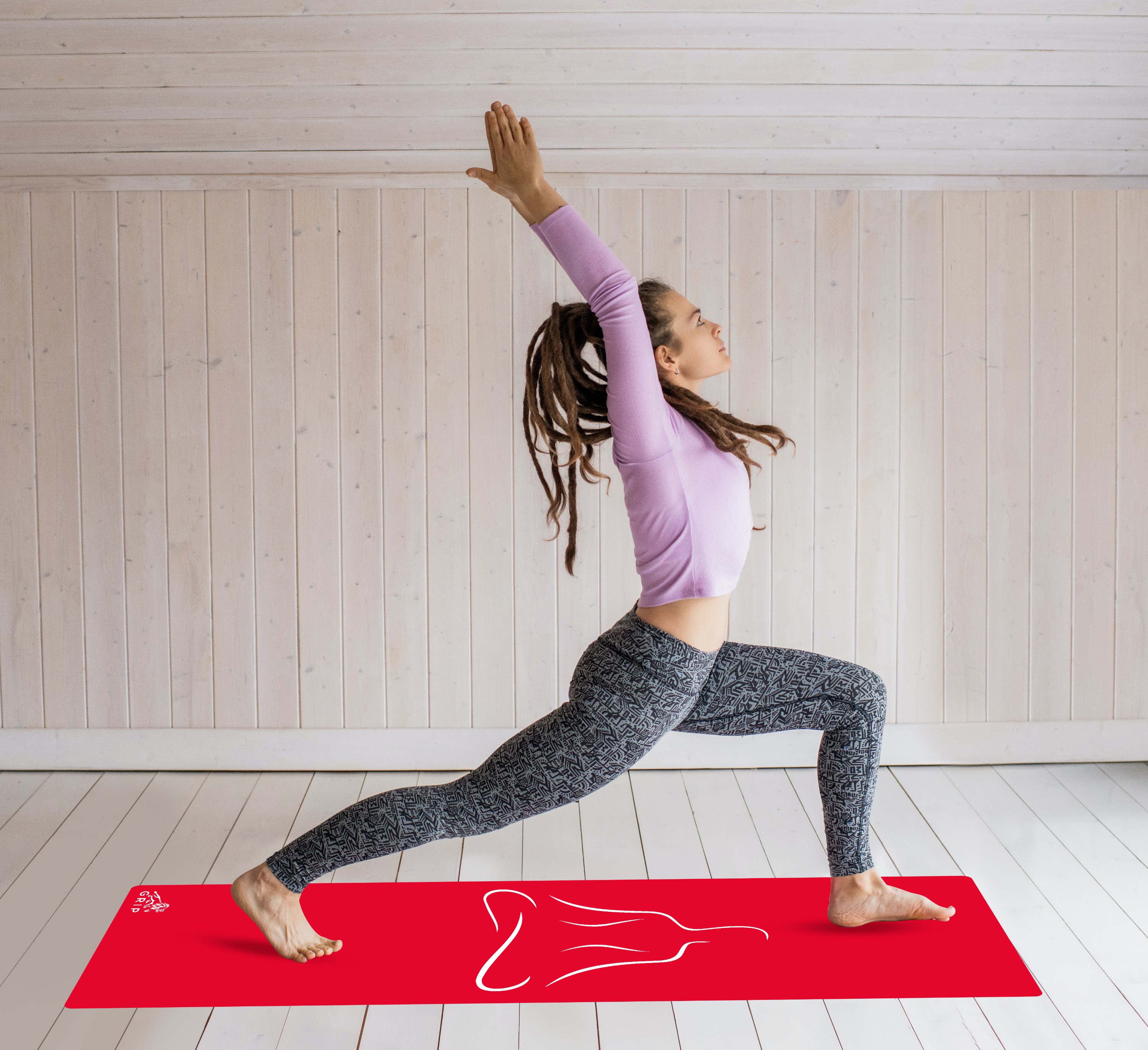 Grip Yog Asanas Red Yoga Mat