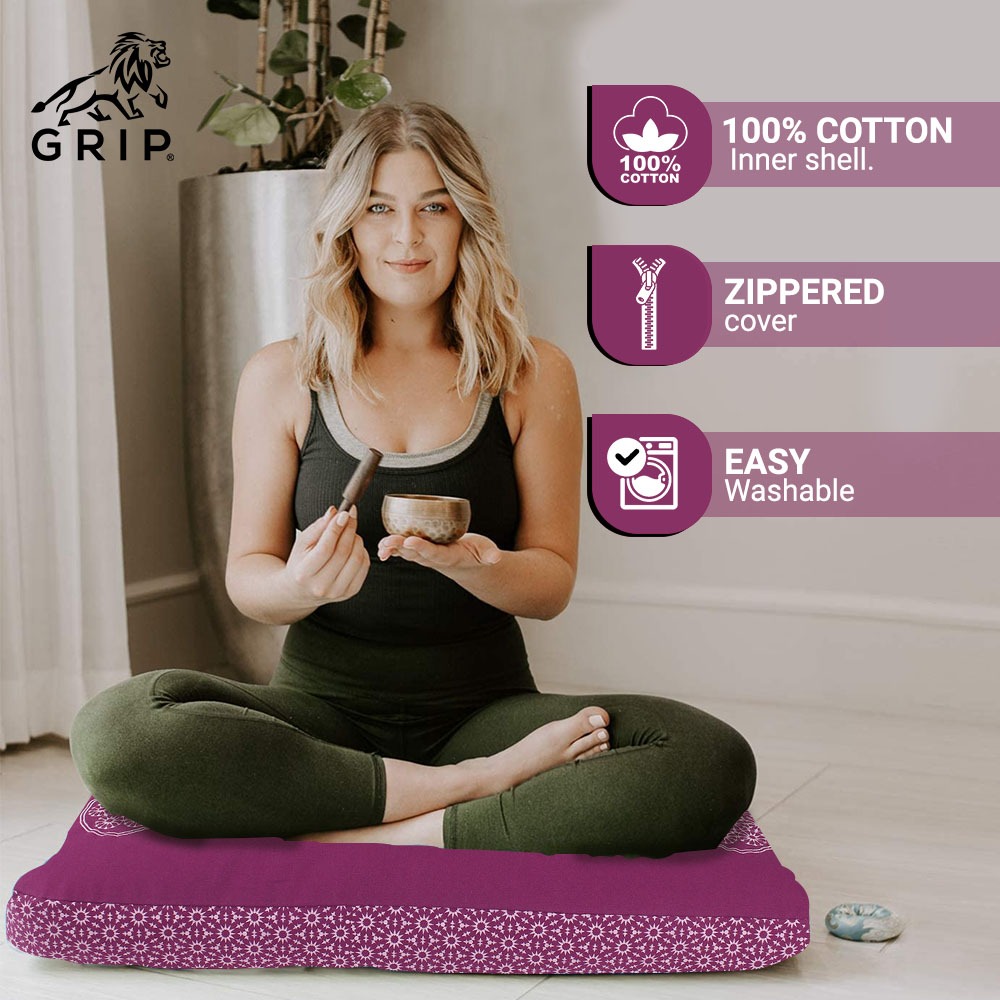 Grip Zabuton Meditation Cushion Seat for Best Kneeling and Sitting ...